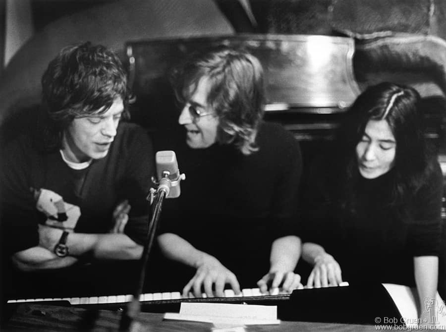 John Lennon, Yoko Ono & Mick Jagger, NYC – 1972
